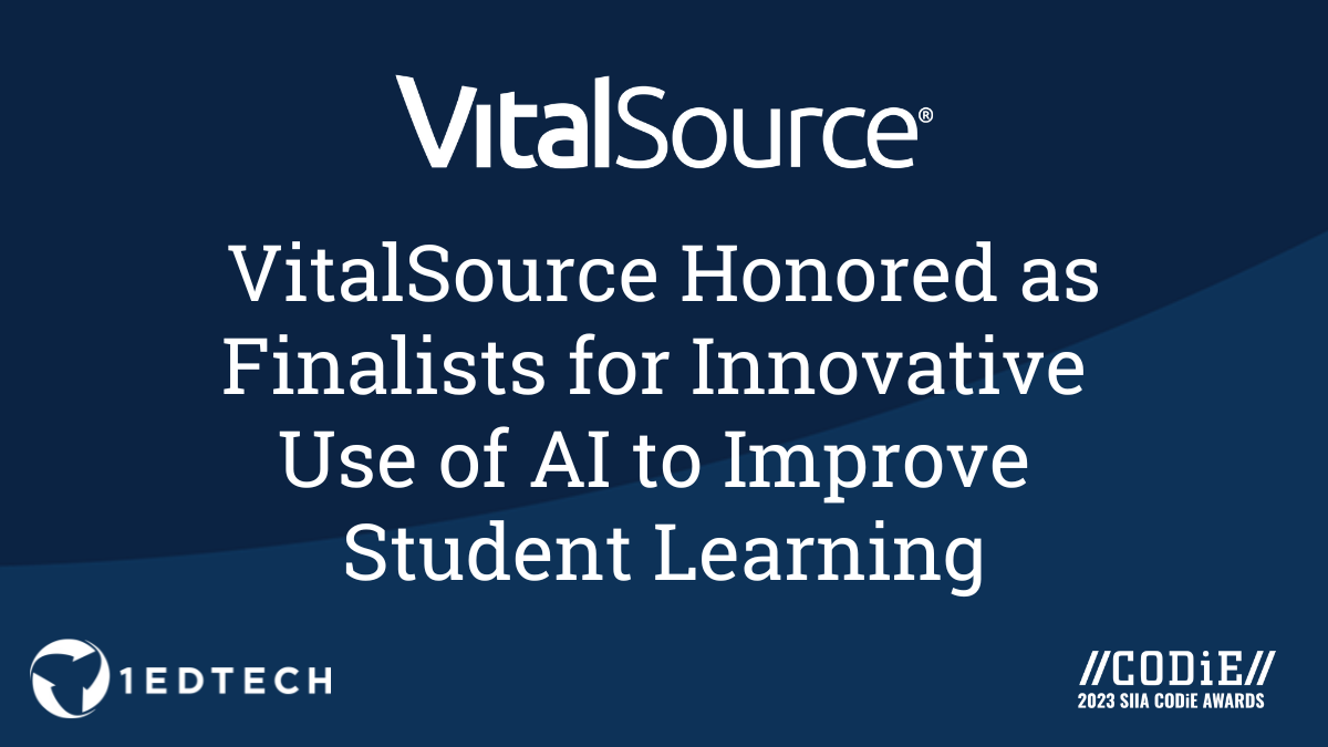 VitalSource Honored for Innovative Use of AI to Improve Student Learning